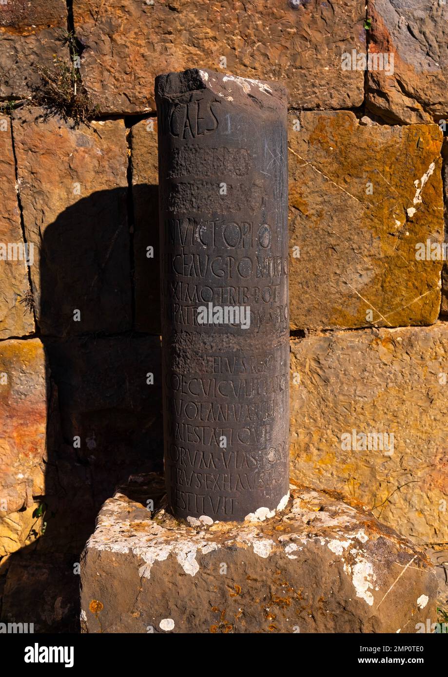 Inscriptions in the Roman ruins of Djemila, North Africa, Djemila ...