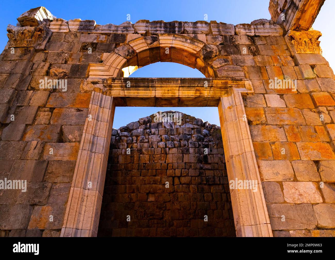 The Severian Temple in the Roman ruins, North Africa, Djemila, Algeria ...