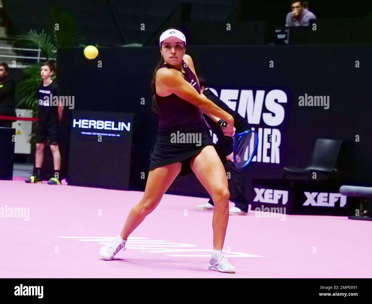 Camila Osorio (COL) in action against Alize Cornet (FRA) during the ...