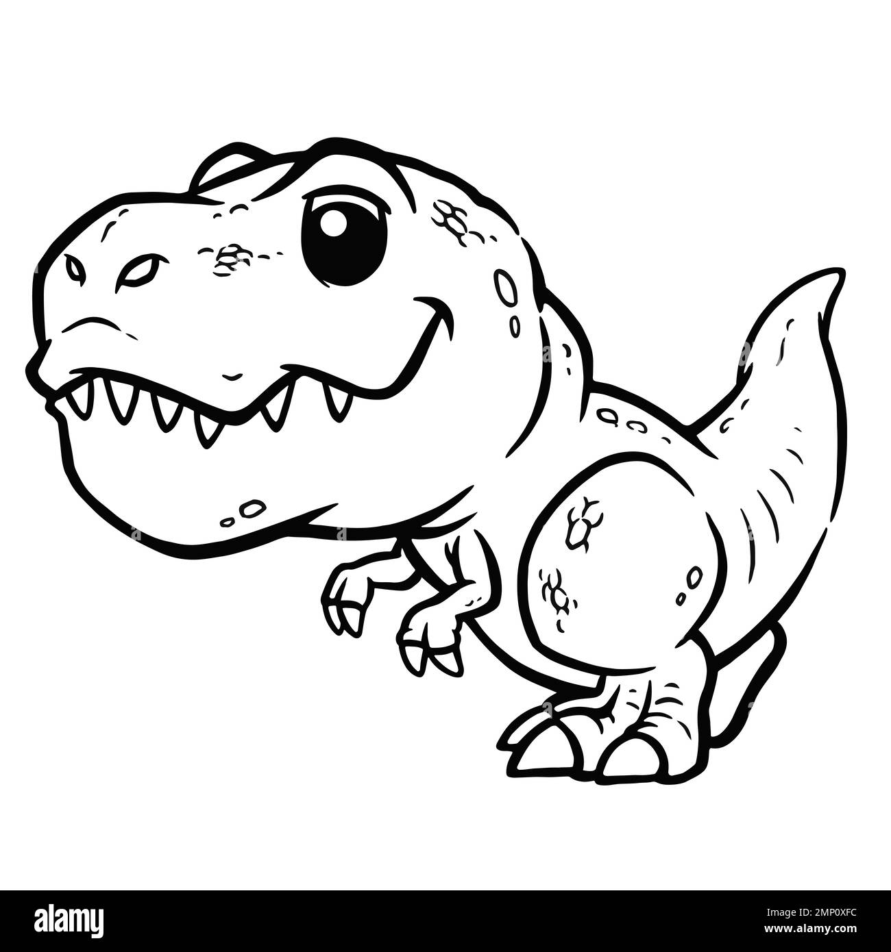 Vector illustration of cartoon dinosaur, Tyrannosaurus Rex, Coloring ...