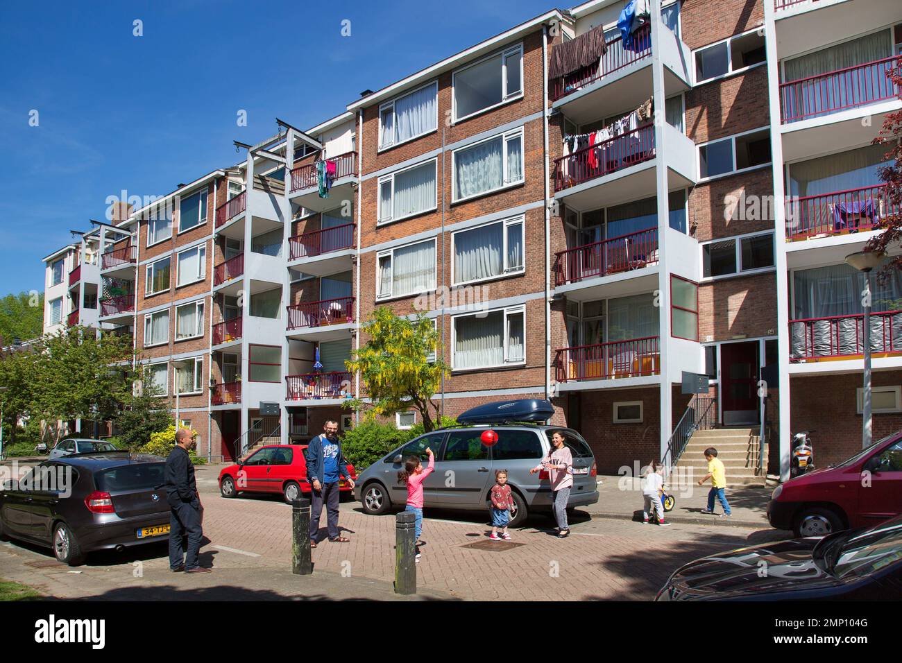 Netherlands, Amsterdam. housing of the 1970's. the 4 stories flat is ...