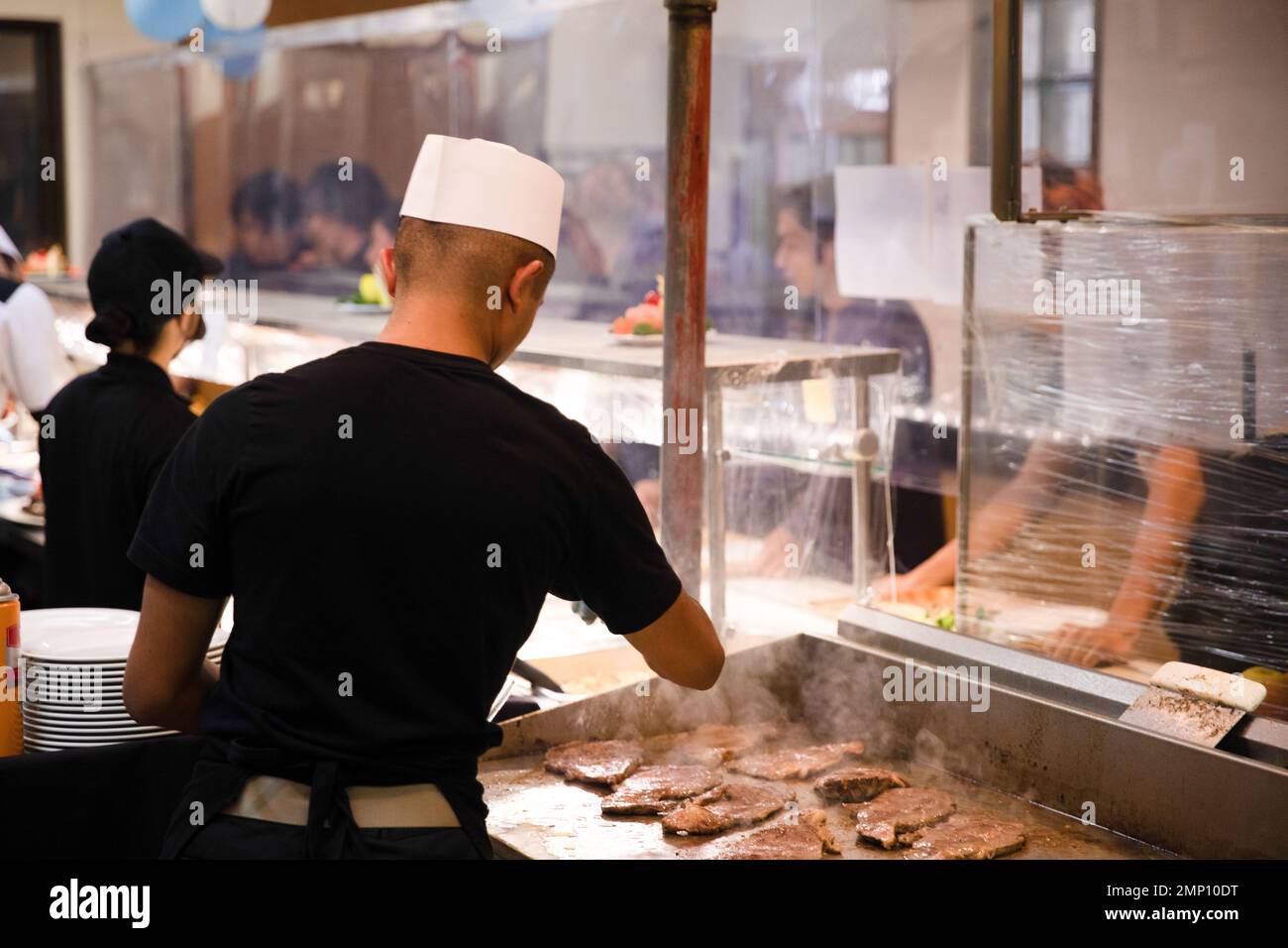 A U.S. Marine with Food Service Company, Combat Logistics Regiment 37 ...
