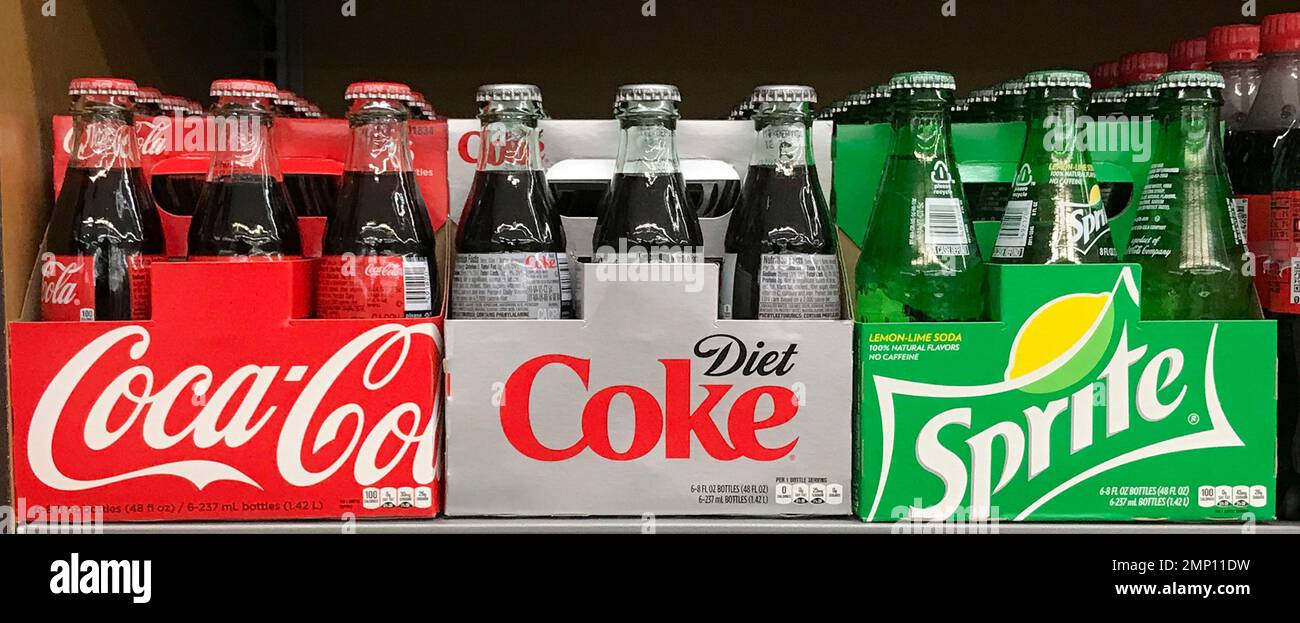 This Tuesday, May 23, 2017, photo shows Coca-Cola Co. refreshments on ...