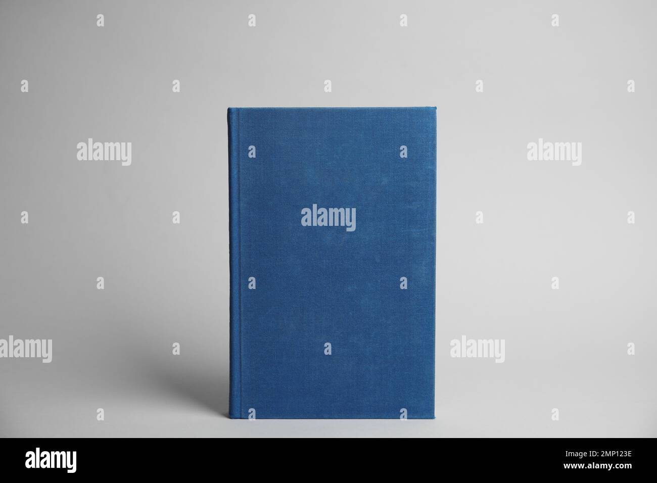 Hardcover book on light grey background. Space for design Stock Photo ...