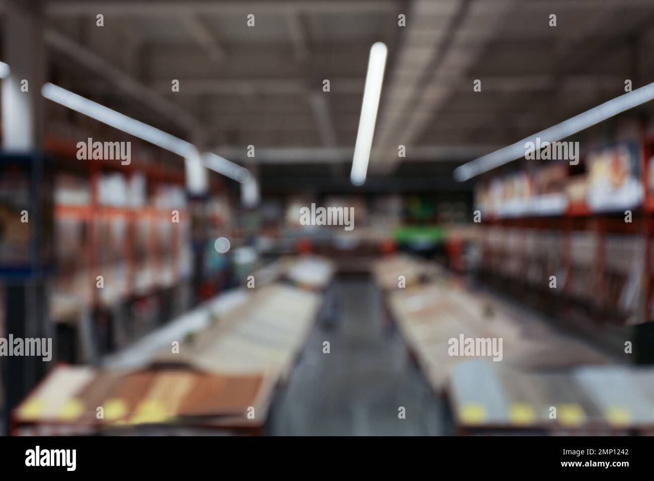 Blurred view of products on display in shopping mall Stock Photo - Alamy