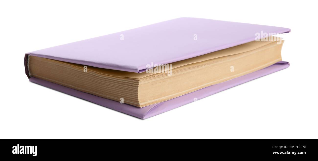Book with blank violet cover isolated on white Stock Photo - Alamy