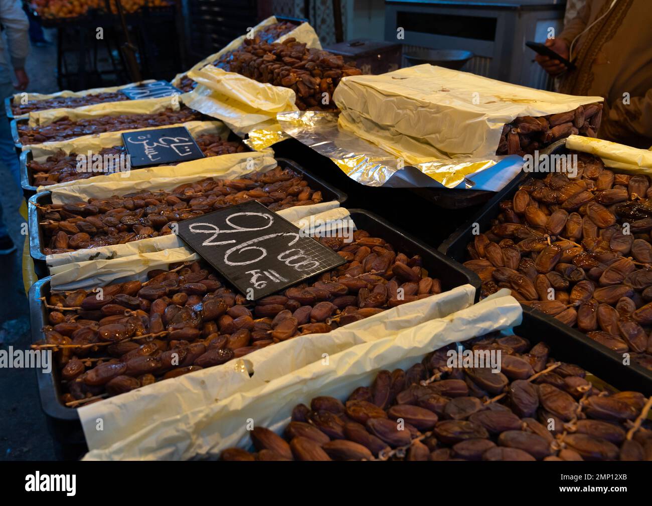 Dates for sale in the market, North Africa, Oran, Algeria Stock Photo ...