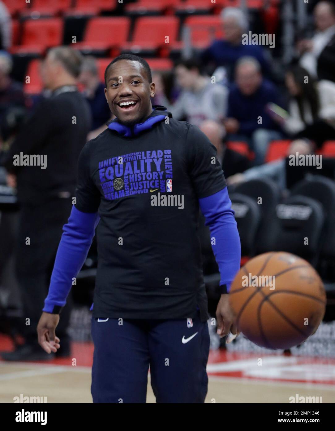 Detroit Pistons guard Kay Felder seen during warmups of an NBA ...