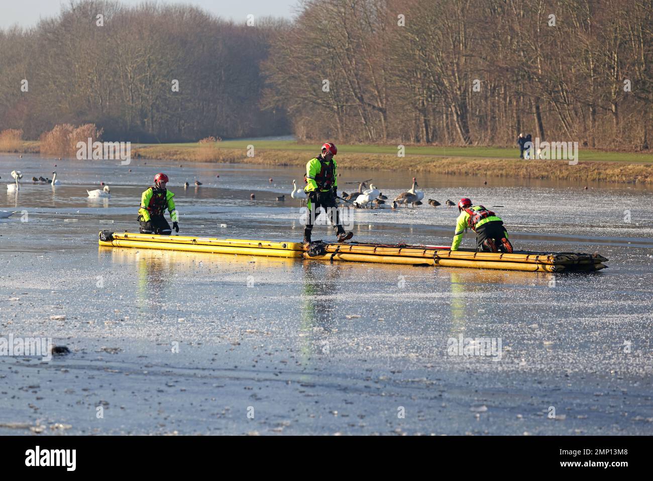 Fire and rescue crews from Stanground and Dogsthorpe White Watch carry ...