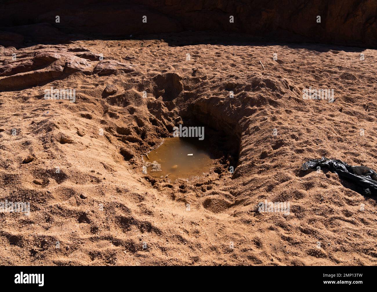 Water well digged in a dry river, North Africa, Tamekreste, Algeria ...