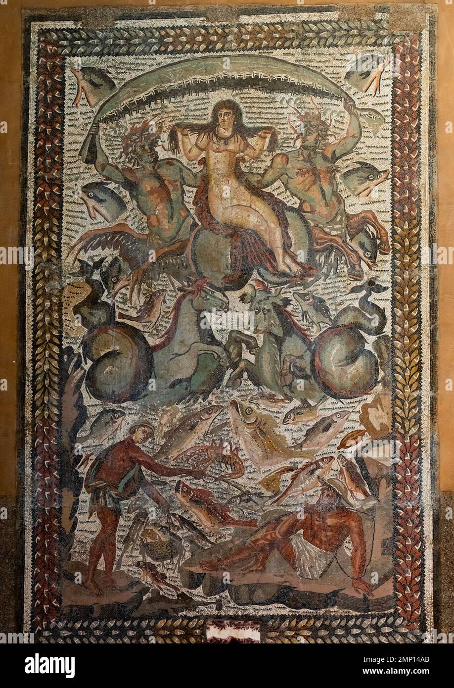 Roman mosaic in Cirta National Museum, North Africa, Constantine ...
