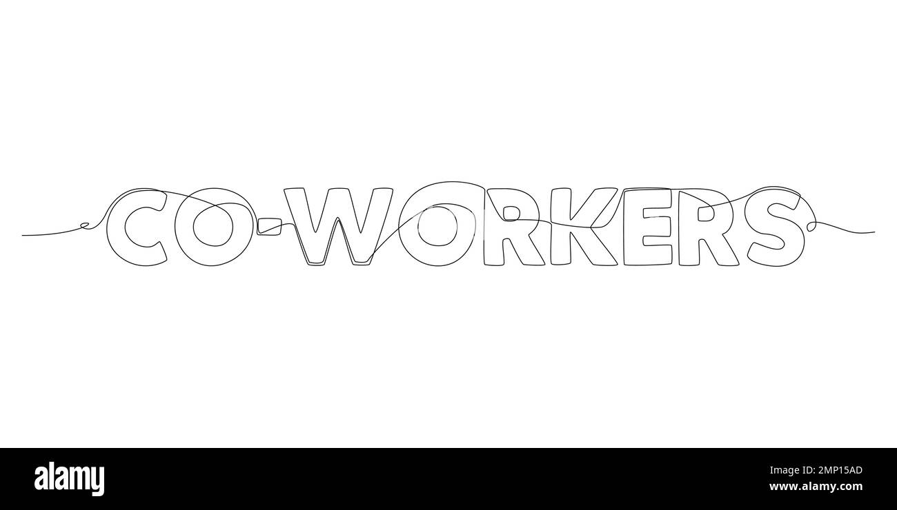One continuous line of Co-workers word. Thin Line Illustration vector ... One continuous line of Co-workers word. Thin Line Illustration vector ...