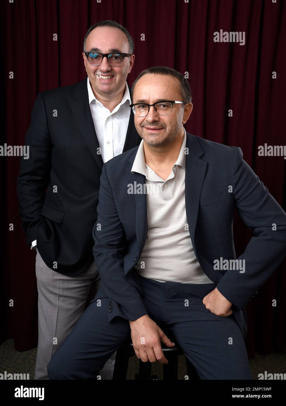 Alexander Rodnyansky, left, and Andrey Zvyagintsev pose for a portrait ...