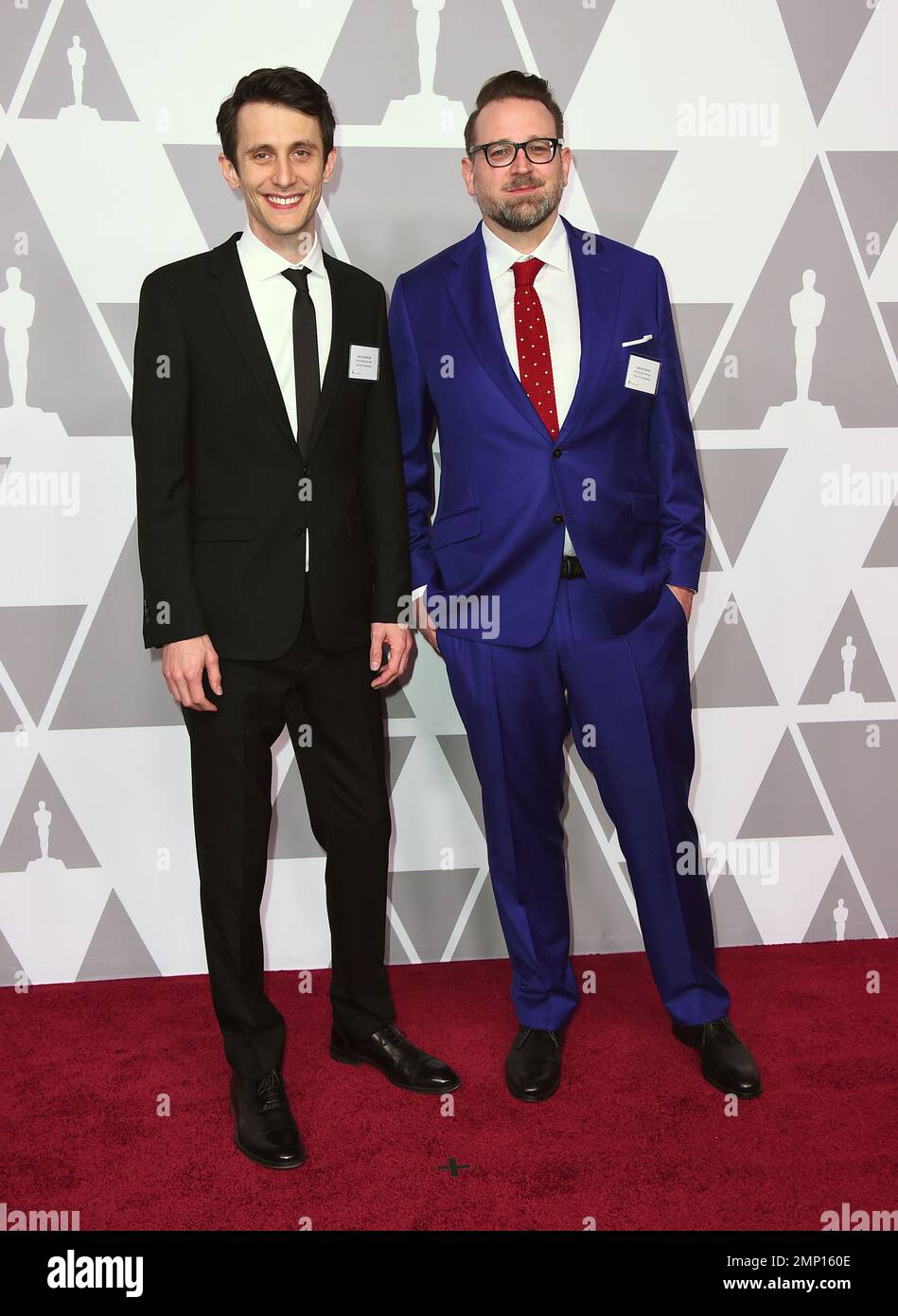 Jan Lachauer, left, and Jakob Schuh arrive at the 90th Academy Awards ...