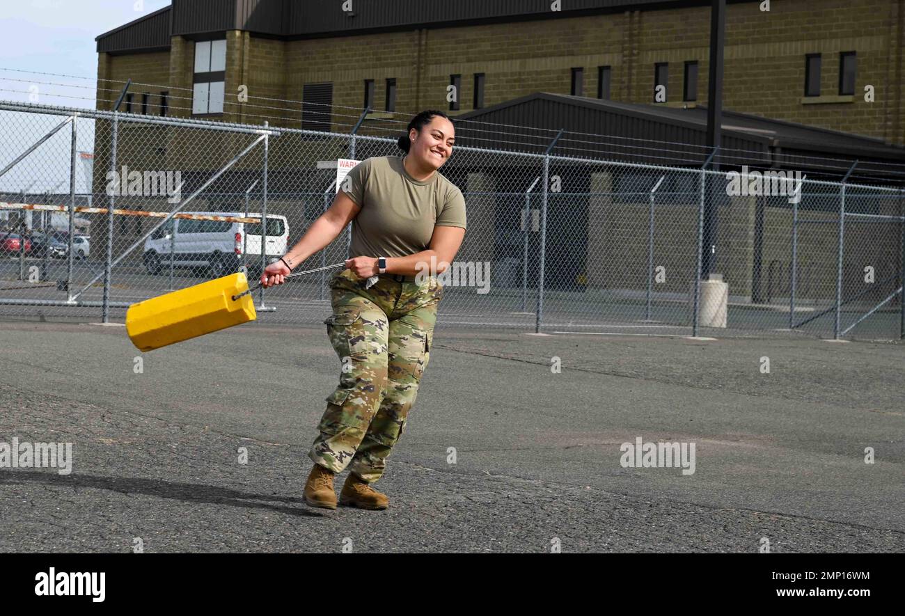 U.S. Air Force 2nd Lt. Raylyn Faatuai from the 92nd Logistics Readiness ...