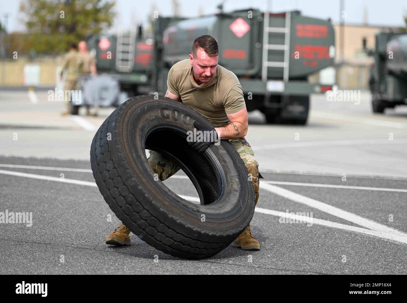 U.S. Air Force Senior Airman Sean Hansen from the 92nd Logistics ...
