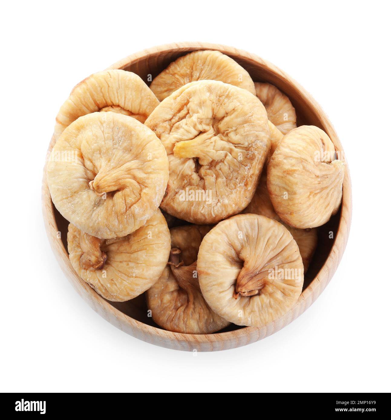 Tasty dried figs in bowl isolated on white, top view Stock Photo - Alamy