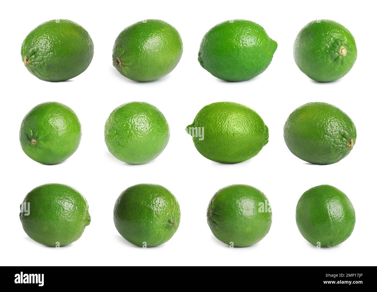 Set of fresh ripe limes on white background Stock Photo - Alamy