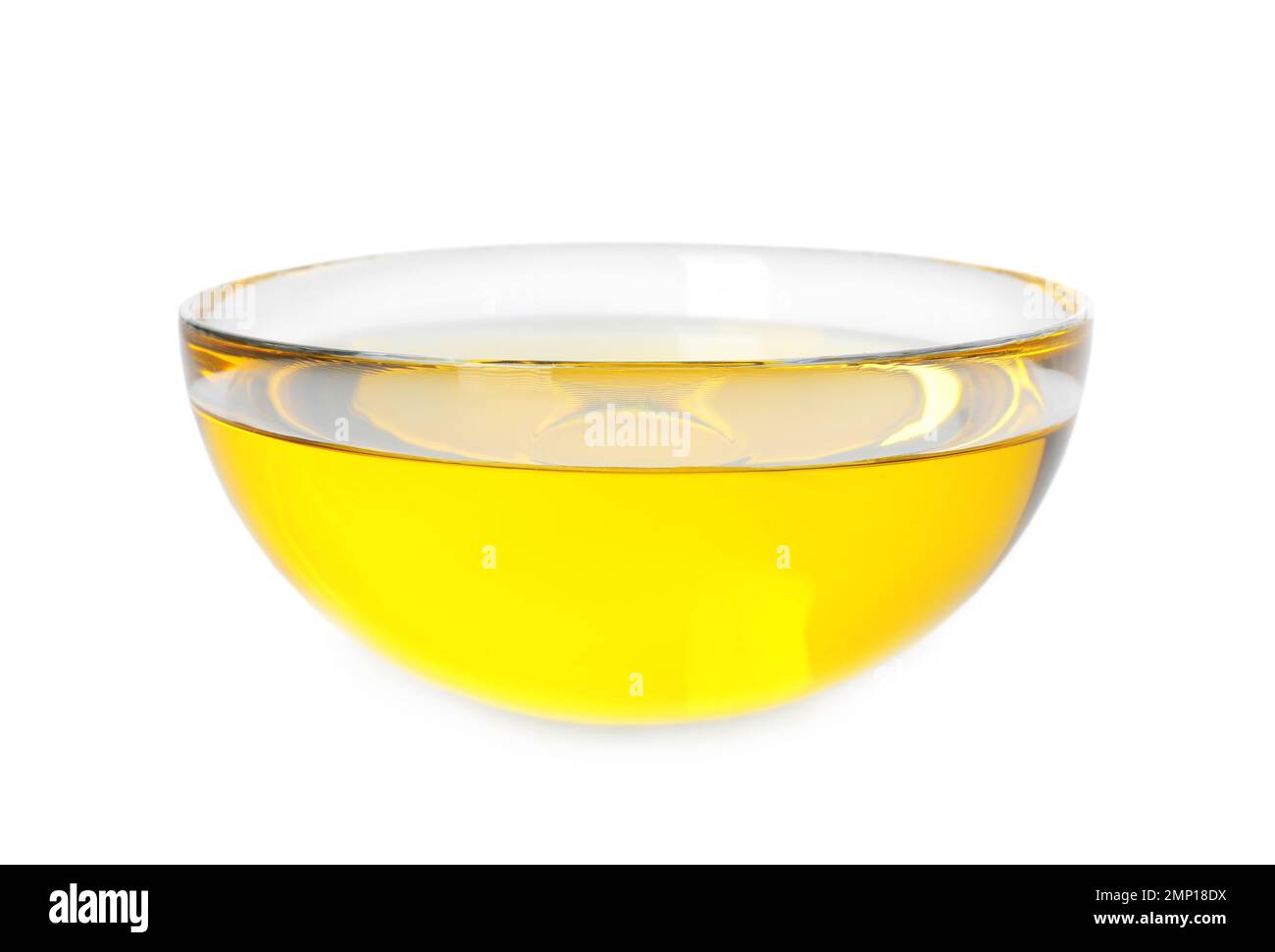 Cooking oil in glass bowl isolated on white Stock Photo - Alamy