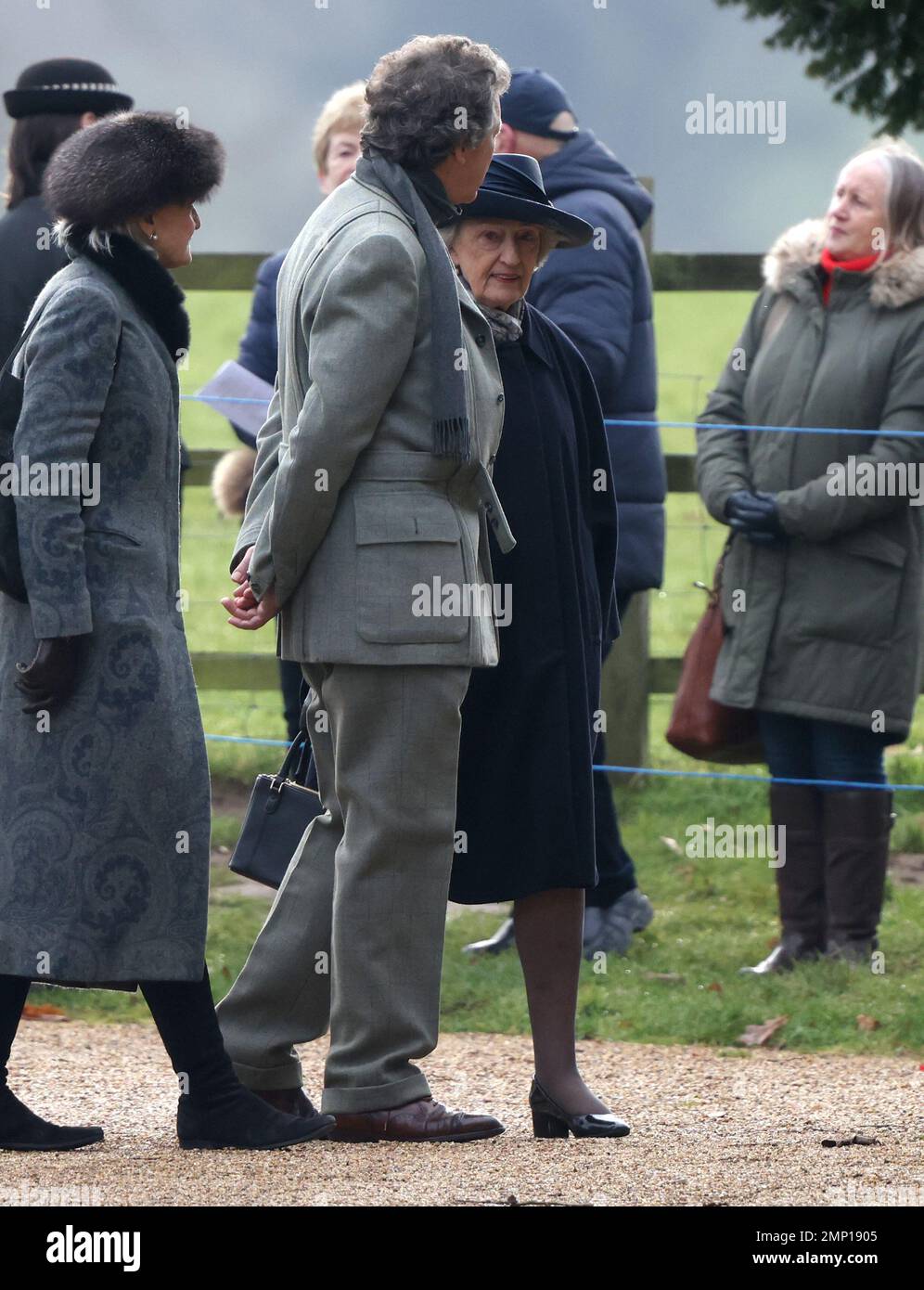 Lady Susan Hussey, the late Queen's lady-in-waiting, walked to church ...