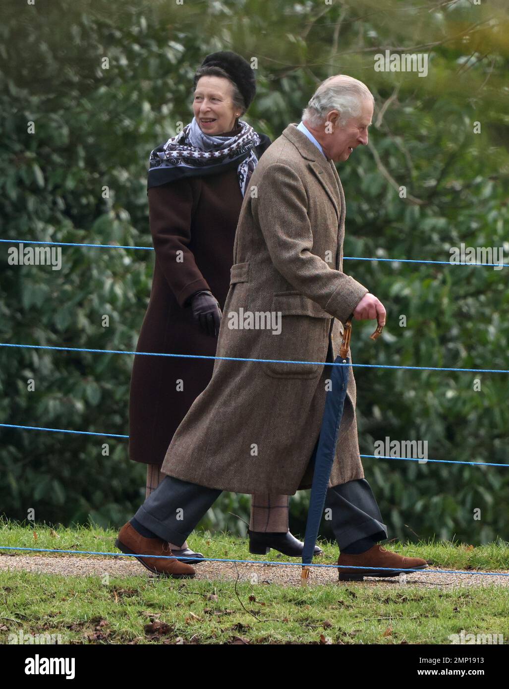 King Charles III and Princess Anne The Princess Royal, attend the St ...