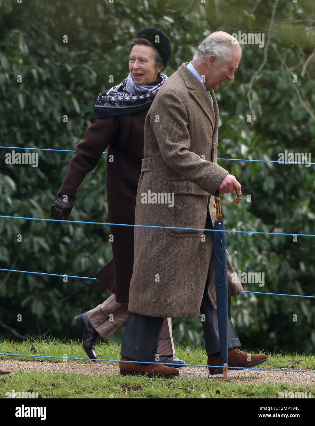 King Charles III and Princess Anne The Princess Royal, attend the St ...