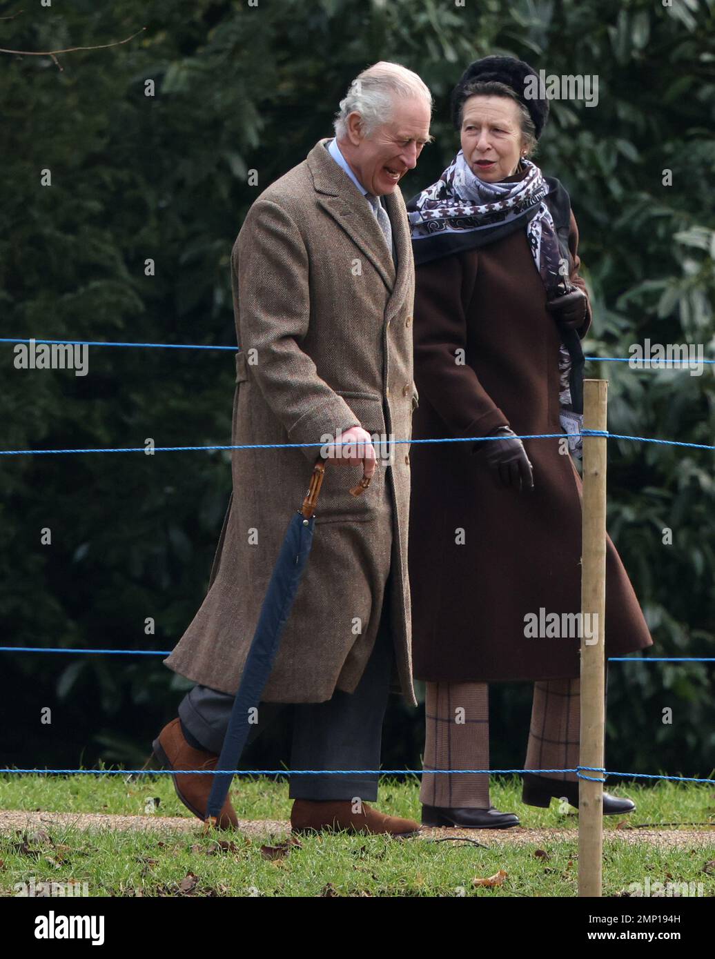King Charles III and Princess Anne The Princess Royal, attend the St ...