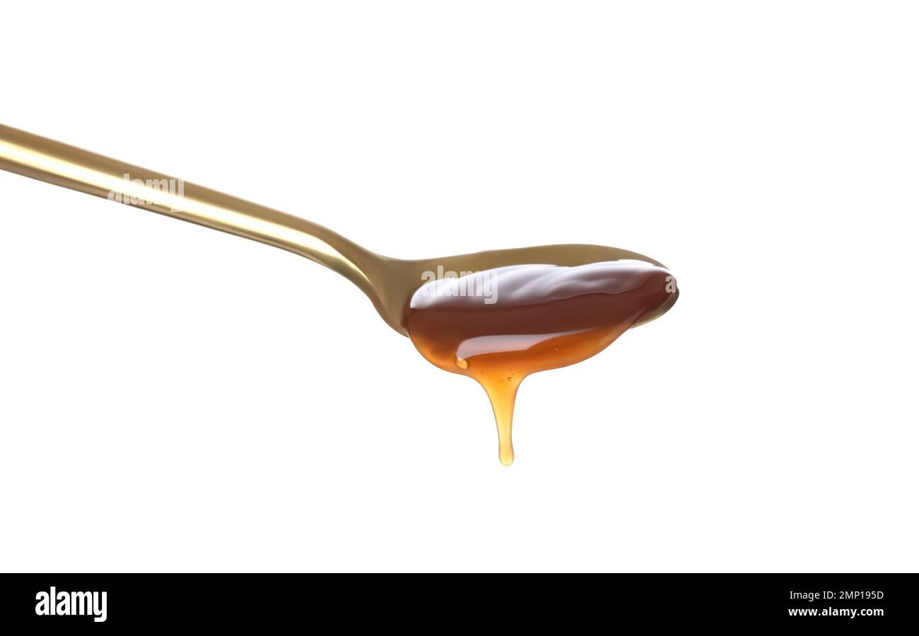 Salted caramel in spoon isolated on white Stock Photo - Alamy