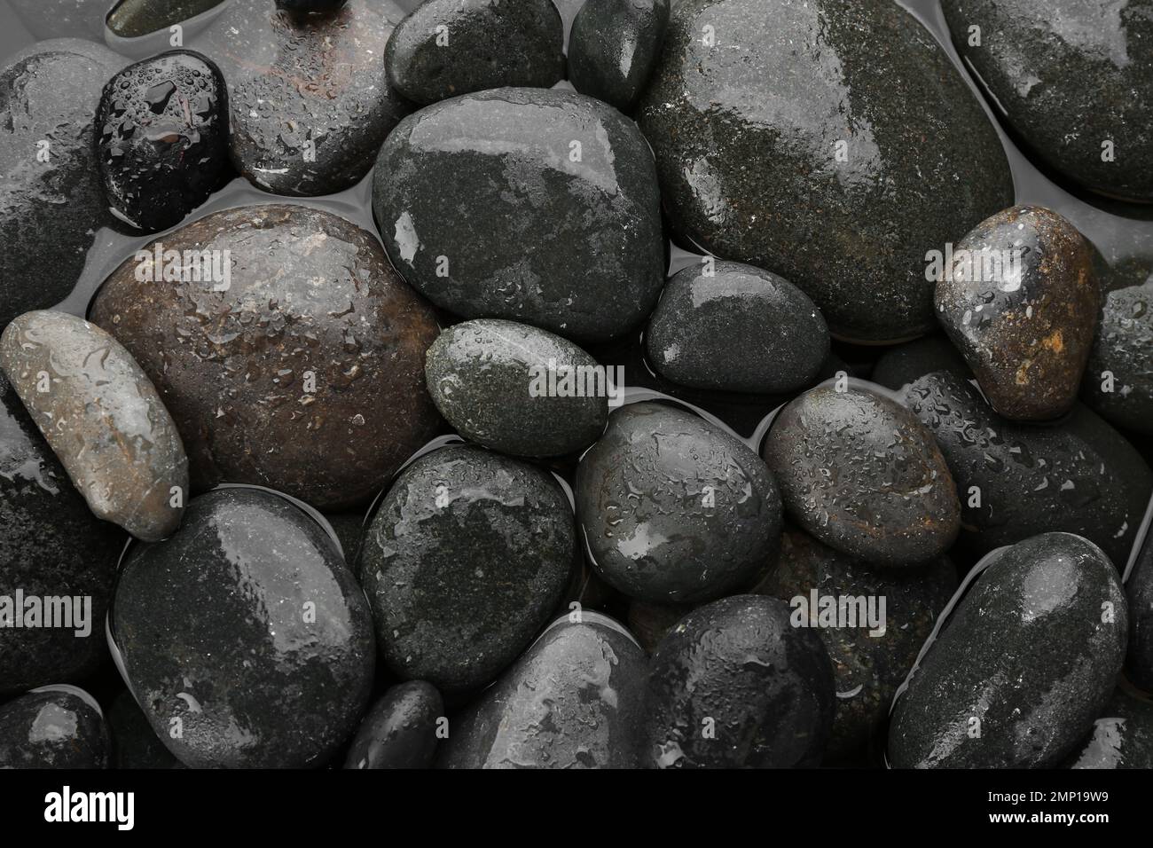 Spa stones in water as background, top view. Zen lifestyle Stock Photo ...