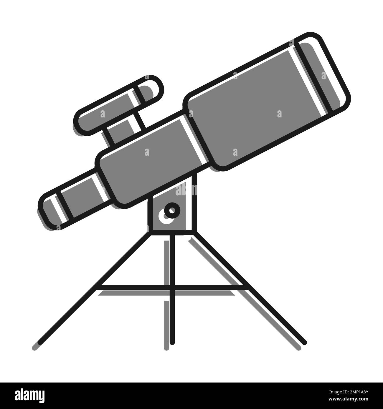 Linear filled with gray color icon. Telescope For Observing Space ...