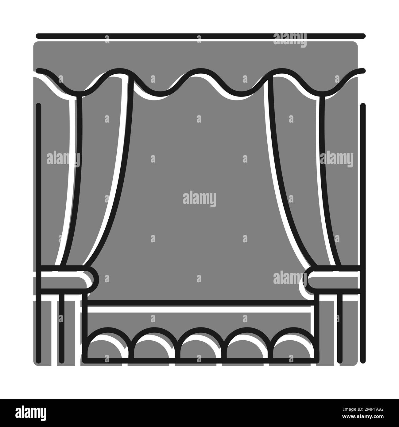 Linear filled with gray color icon. Seats In Auditorium At Theater Or ...