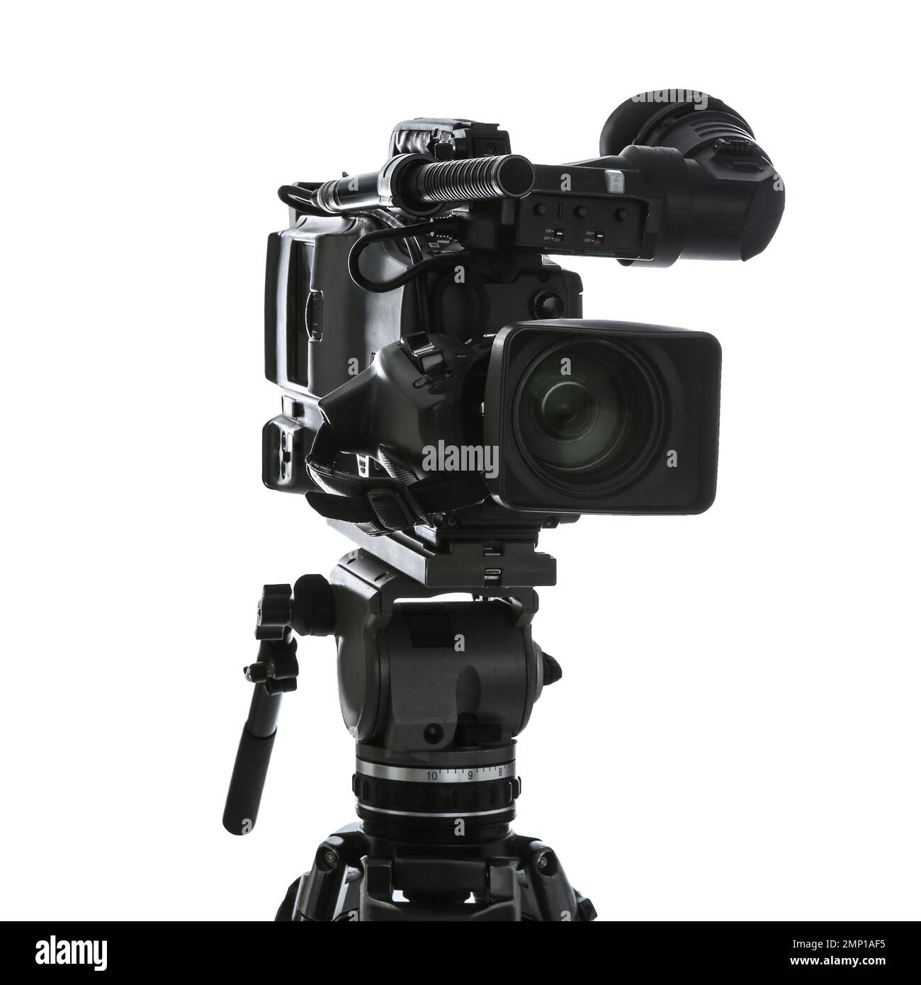 Modern professional video camera isolated on white Stock Photo - Alamy