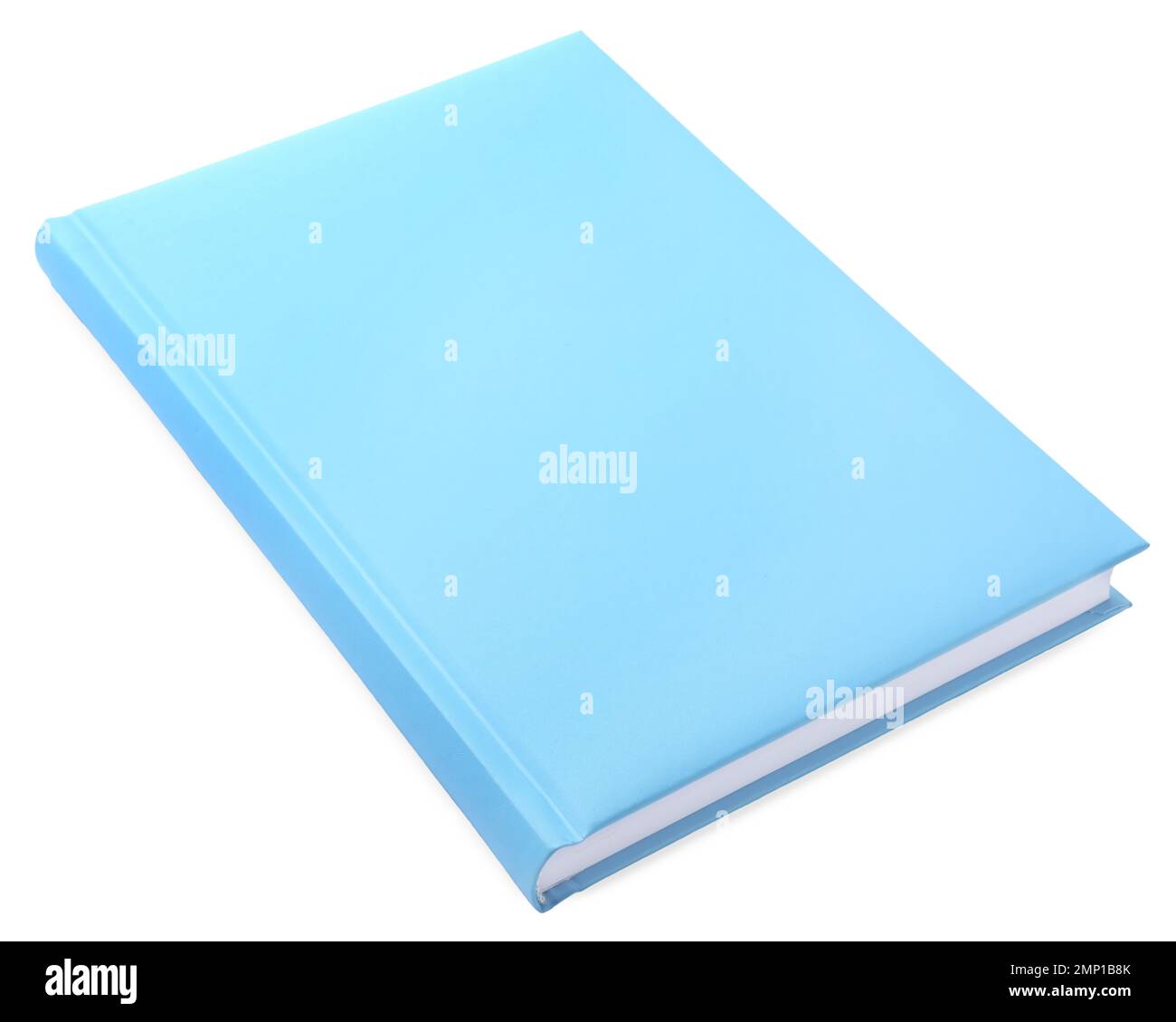 Stylish light blue notebook isolated on white Stock Photo - Alamy