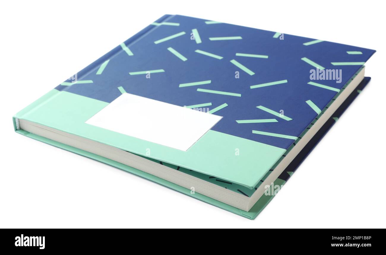 Stylish notebook with hard cover isolated on white Stock Photo - Alamy