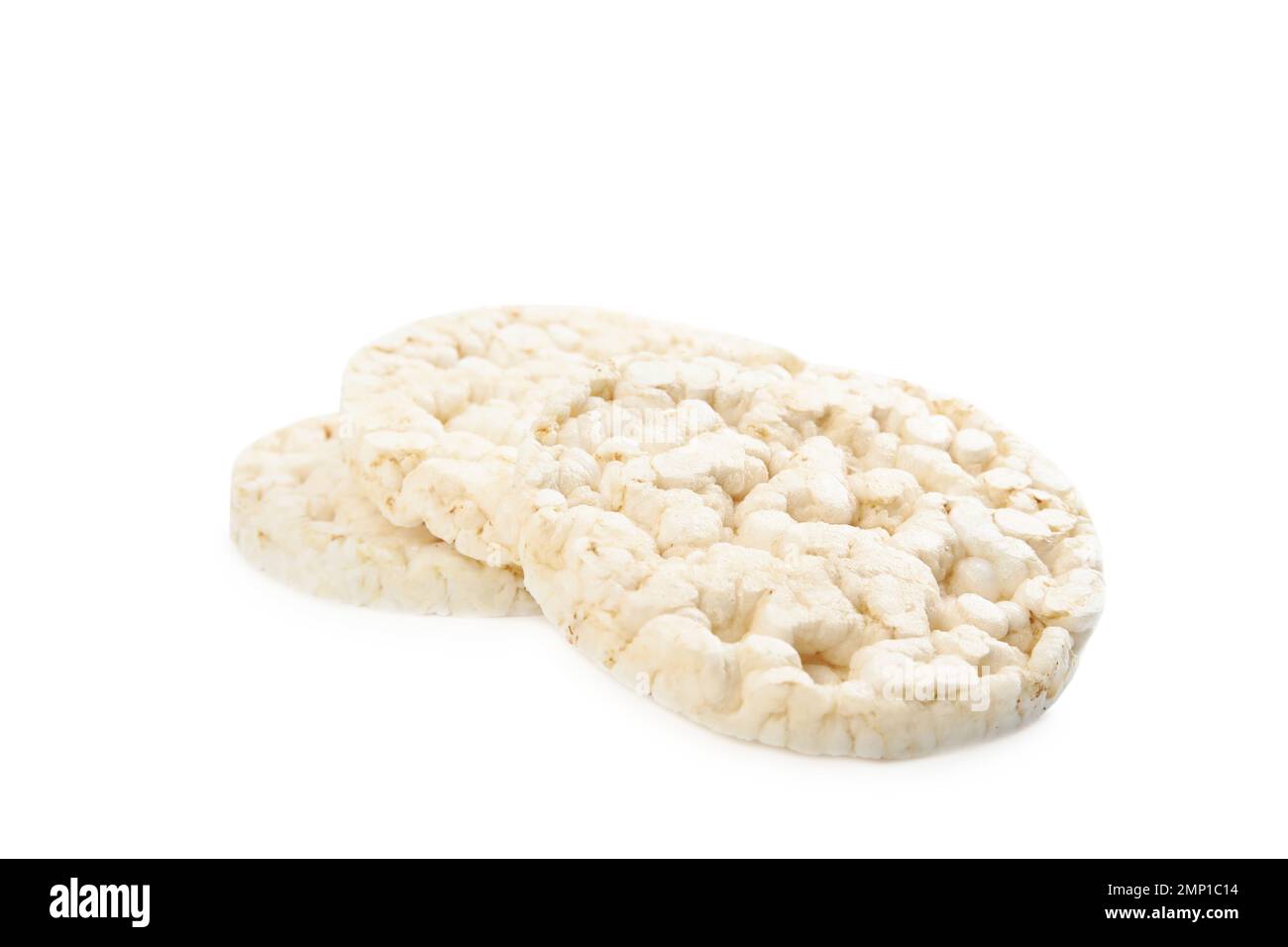 Puffed rice cakes isolated on white. Healthy snack Stock Photo - Alamy