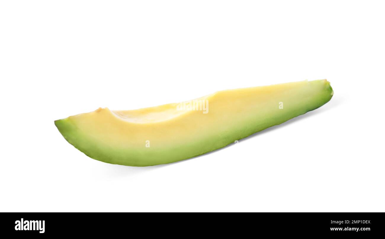 Slice of raw avocado isolated on white Stock Photo - Alamy