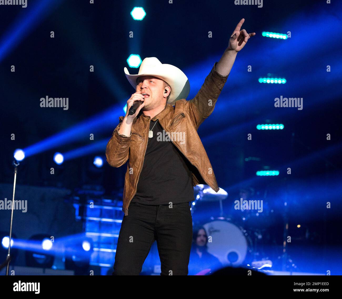 Justin Moore performs in concert during his "Hell On A Highway Tour" at ...