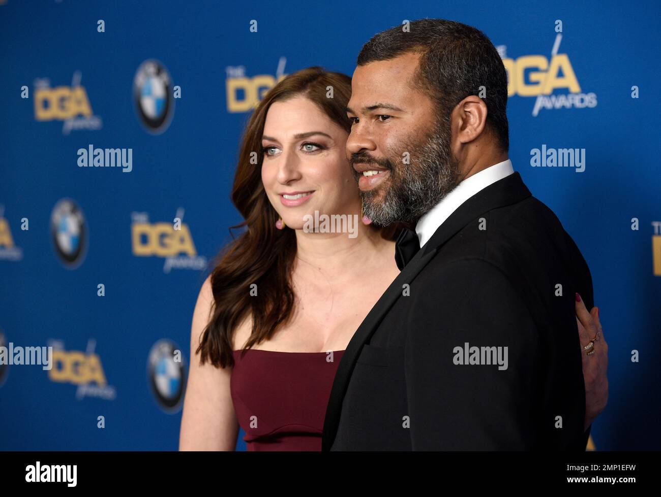 Chelsea Peretti, left, and Jordan Peele arrive at the 70th annual ...
