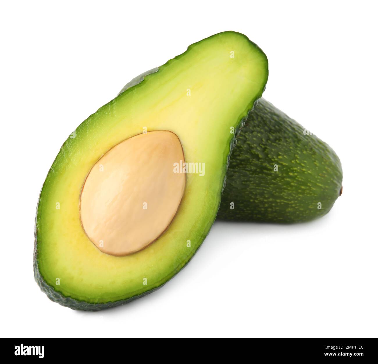 Tasty ripe avocados on white background. Tropical fruit Stock Photo - Alamy