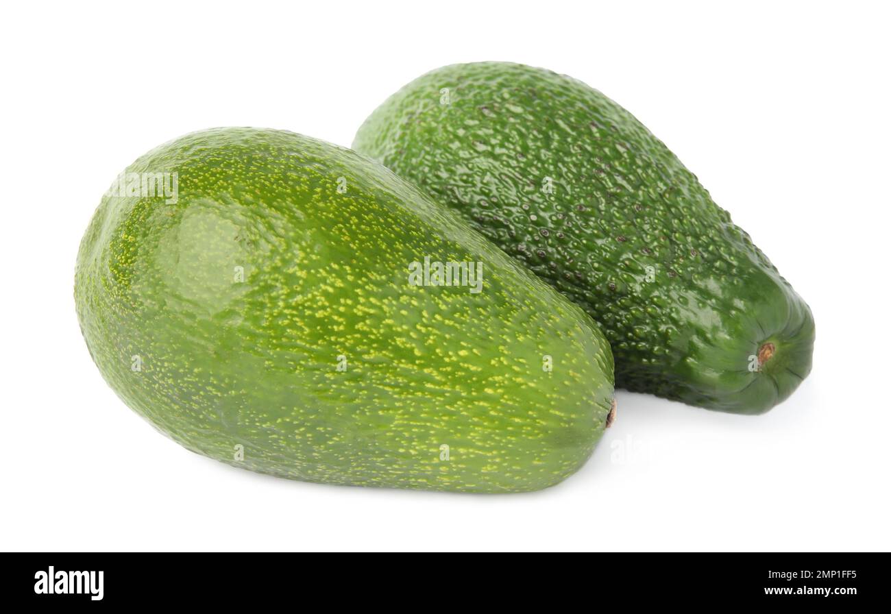 Tasty ripe avocados on white background. Tropical fruit Stock Photo - Alamy