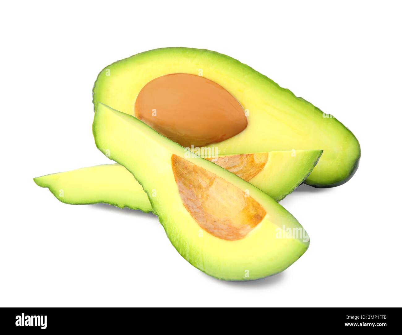 Tasty ripe avocados on white background. Tropical fruit Stock Photo - Alamy