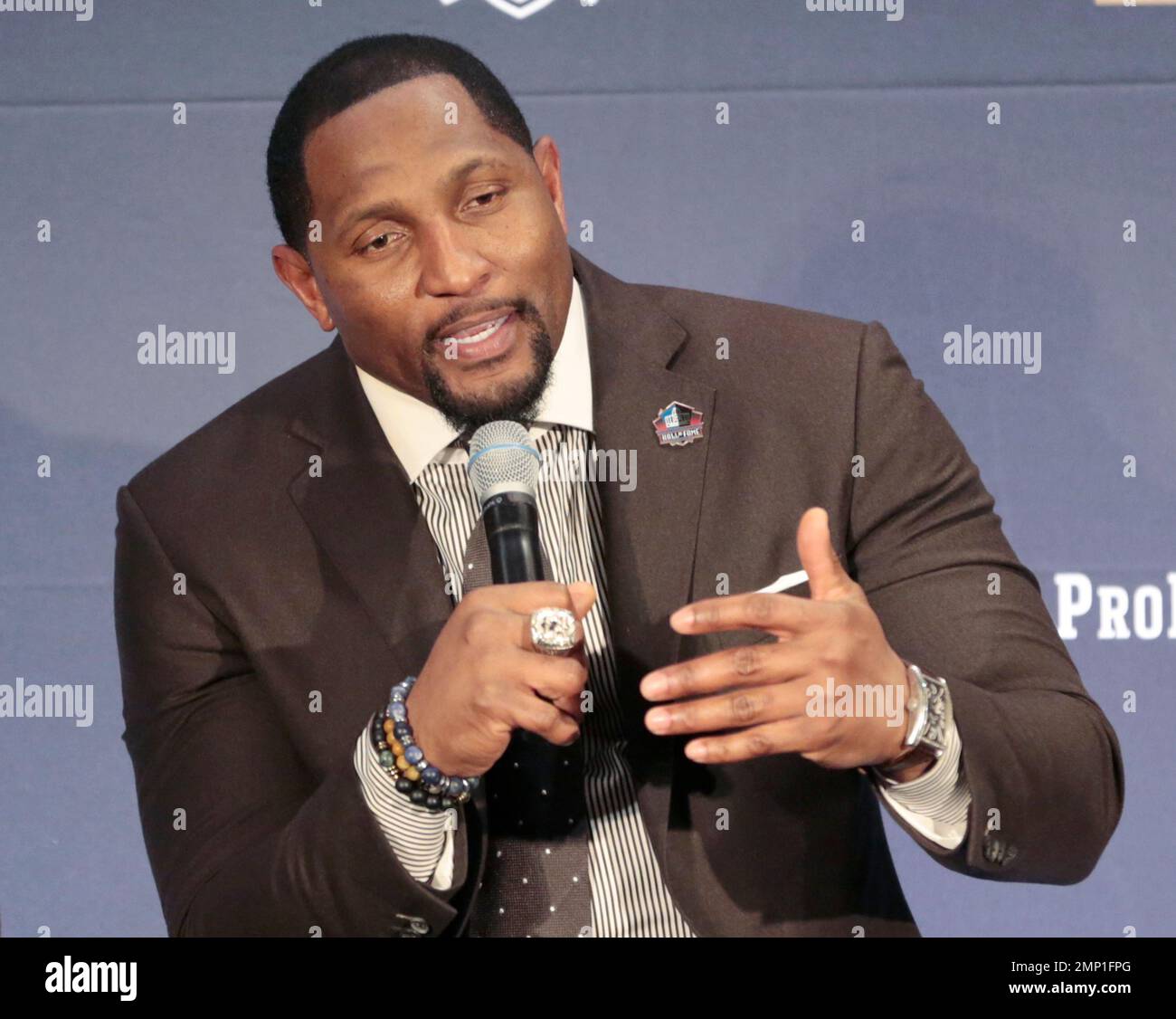 Former NFL player Ray Lewis, who will be inducted into the Pro Football ...