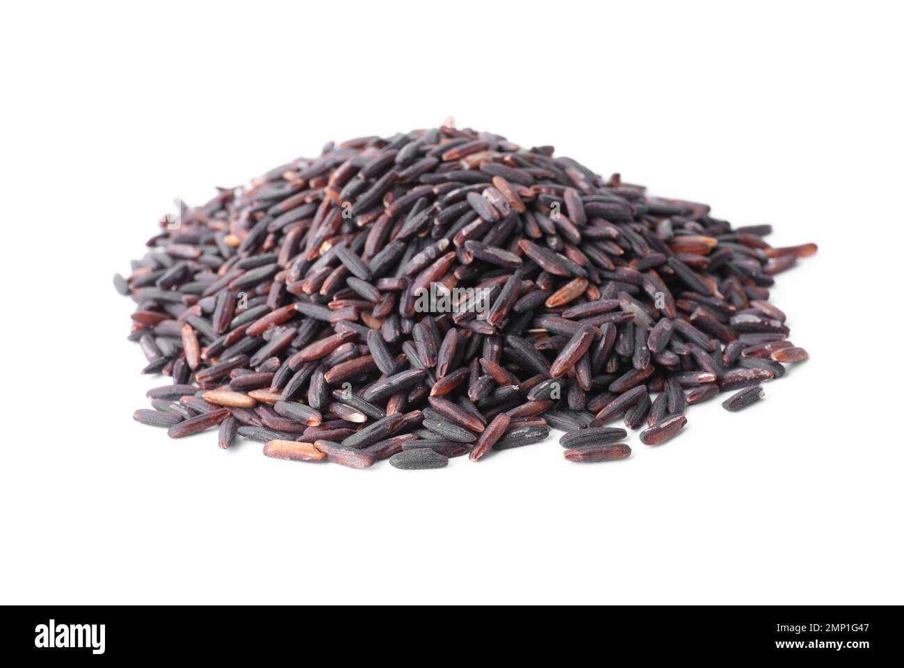 Uncooked organic brown rice isolated on white Stock Photo - Alamy