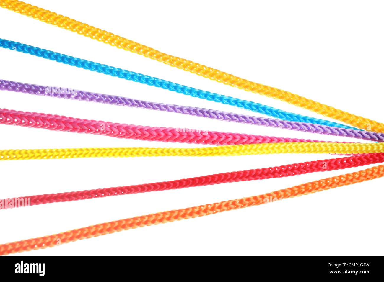 Colorful ropes bonding together isolated on white. Unity concept Stock ...