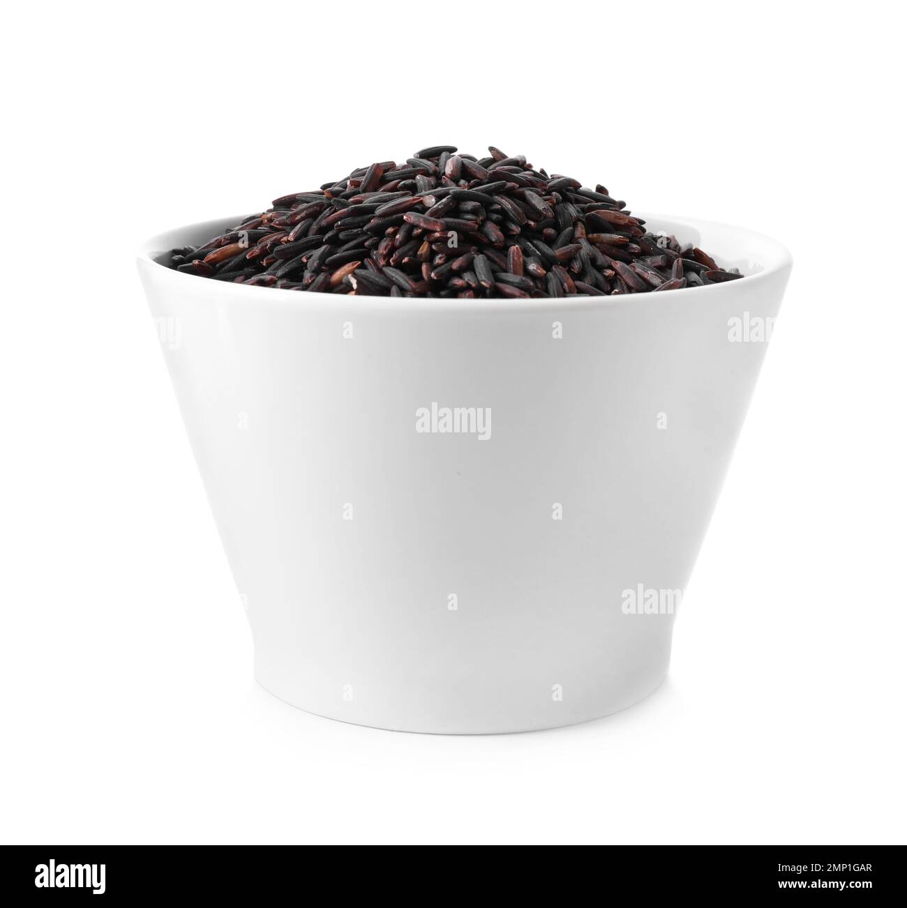 Brown rice in bowl isolated on white Stock Photo - Alamy