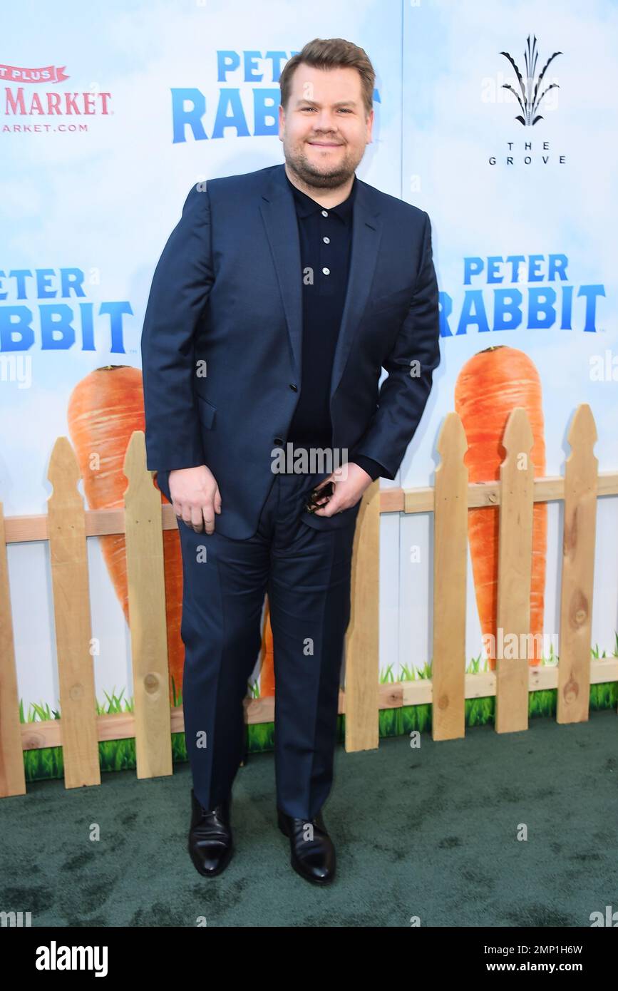 James Corden arrives with his family at the world premiere of "Peter ...