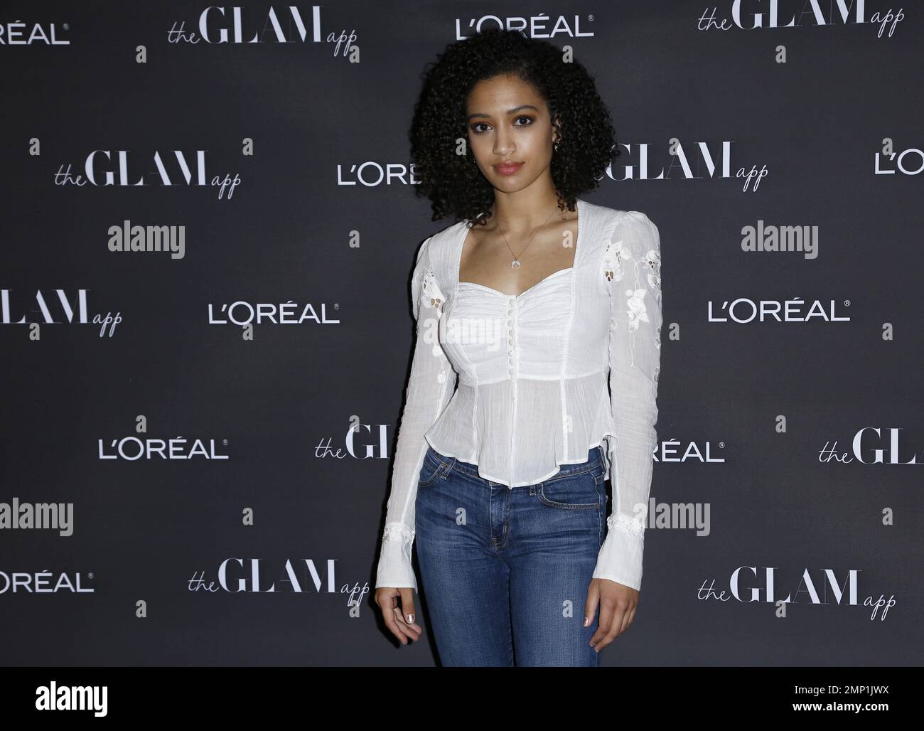Samantha Logan attends the Celebration of The Glam App's Re-launch at ...