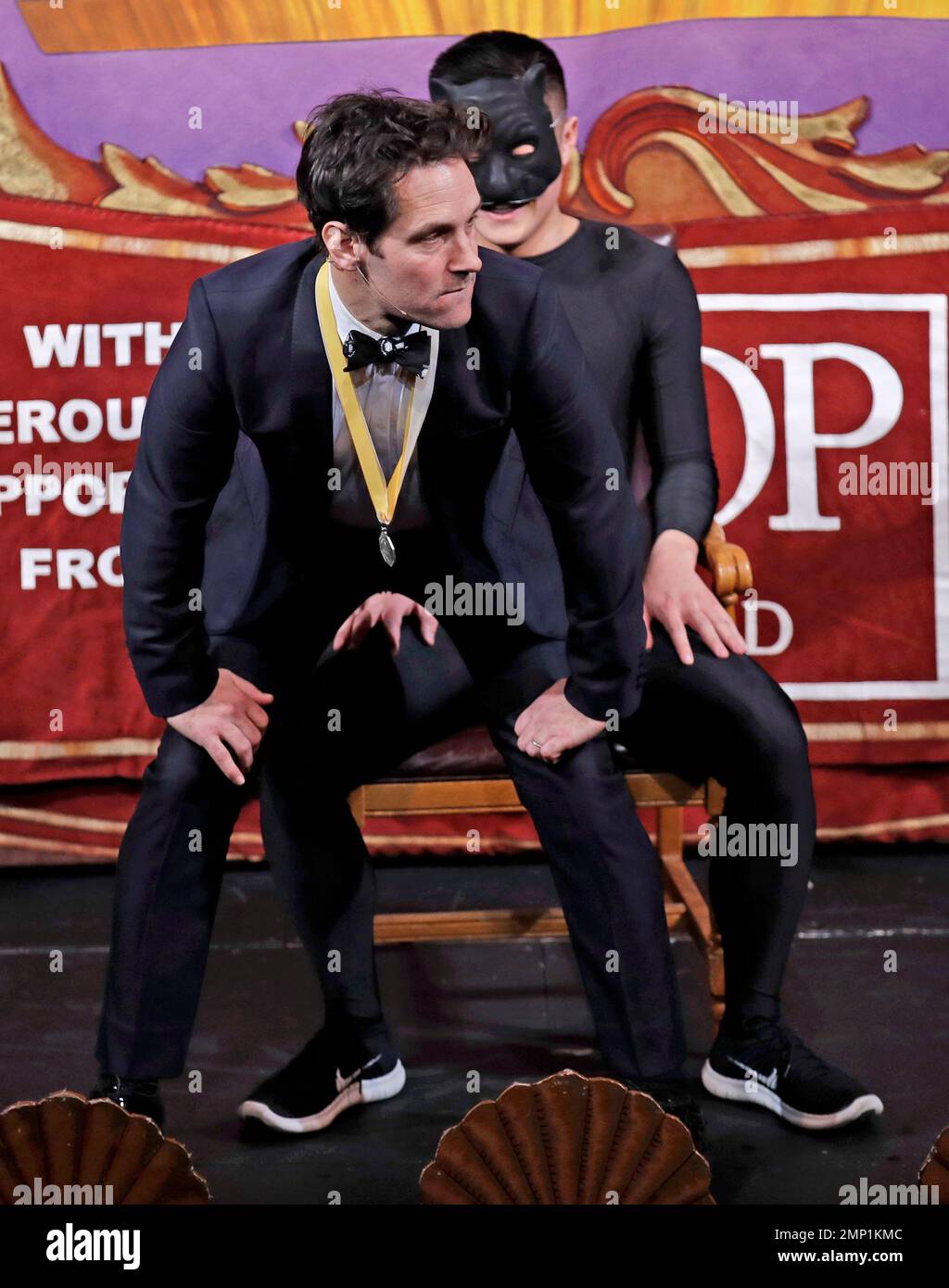 Actor Paul Rudd performs a lap dance during a roast at Harvard ...