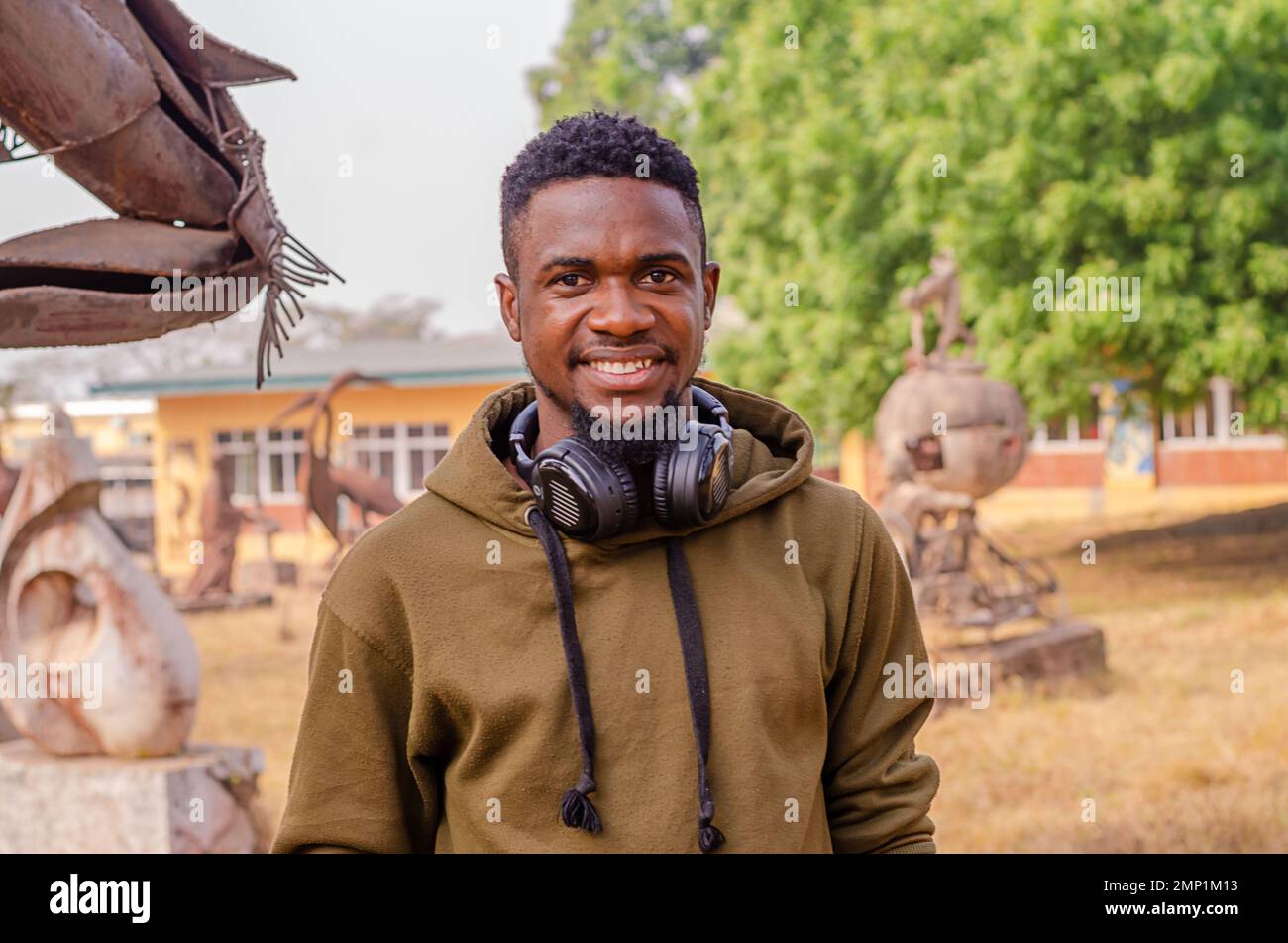 Cool trendy young millennial from generation z laughs and smiles on ...