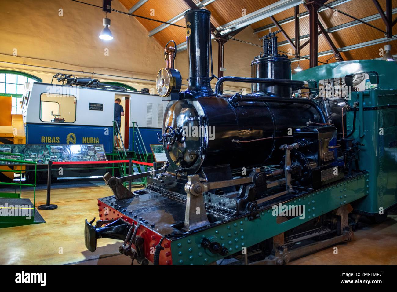 Old steam engine of the the Cremellera rack and pinion train line in ...